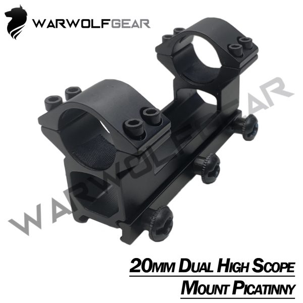 20mm Dual High Scope Mount Picatinny - WarWolf Gear